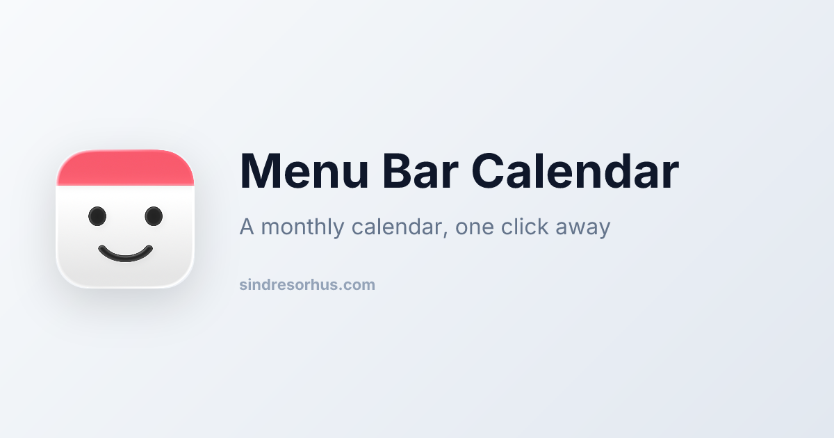 Menu Bar Calendar — Sindre Sorhus
